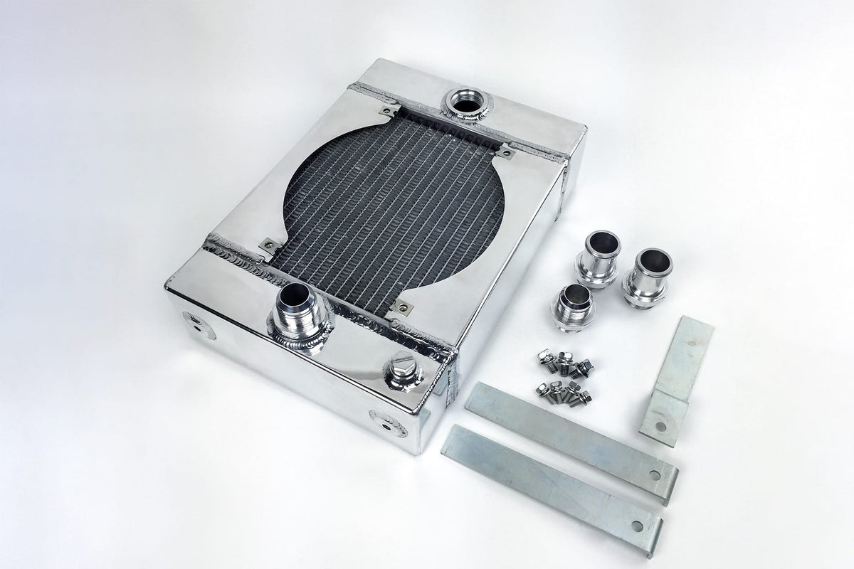 CSF Universal Drag Race / Tuck Radiator w/ 9-inch SPAL Fan - Polished