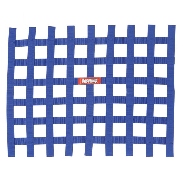 RaceQuip Non-SFI Ribbon Style Race Car Window Net - Black/Red/Blue / Y