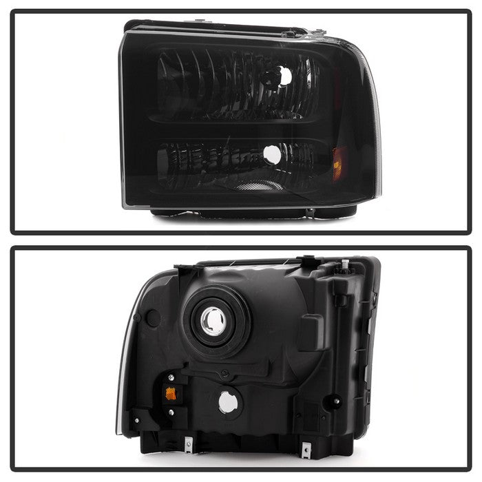 Xtune Crystal Headlights Ford Excursion (99-04) Black Smoked w/ Amber