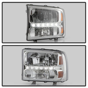 Xtune Headlights Ford Excursion (00-04) [w/ LED DRL] Black or Chrome w
