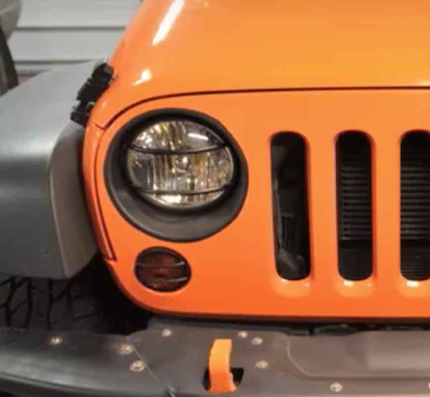 Kentrol Front Marker Cover Jeep Wrangler JK (2007-2018) Polished or Bl