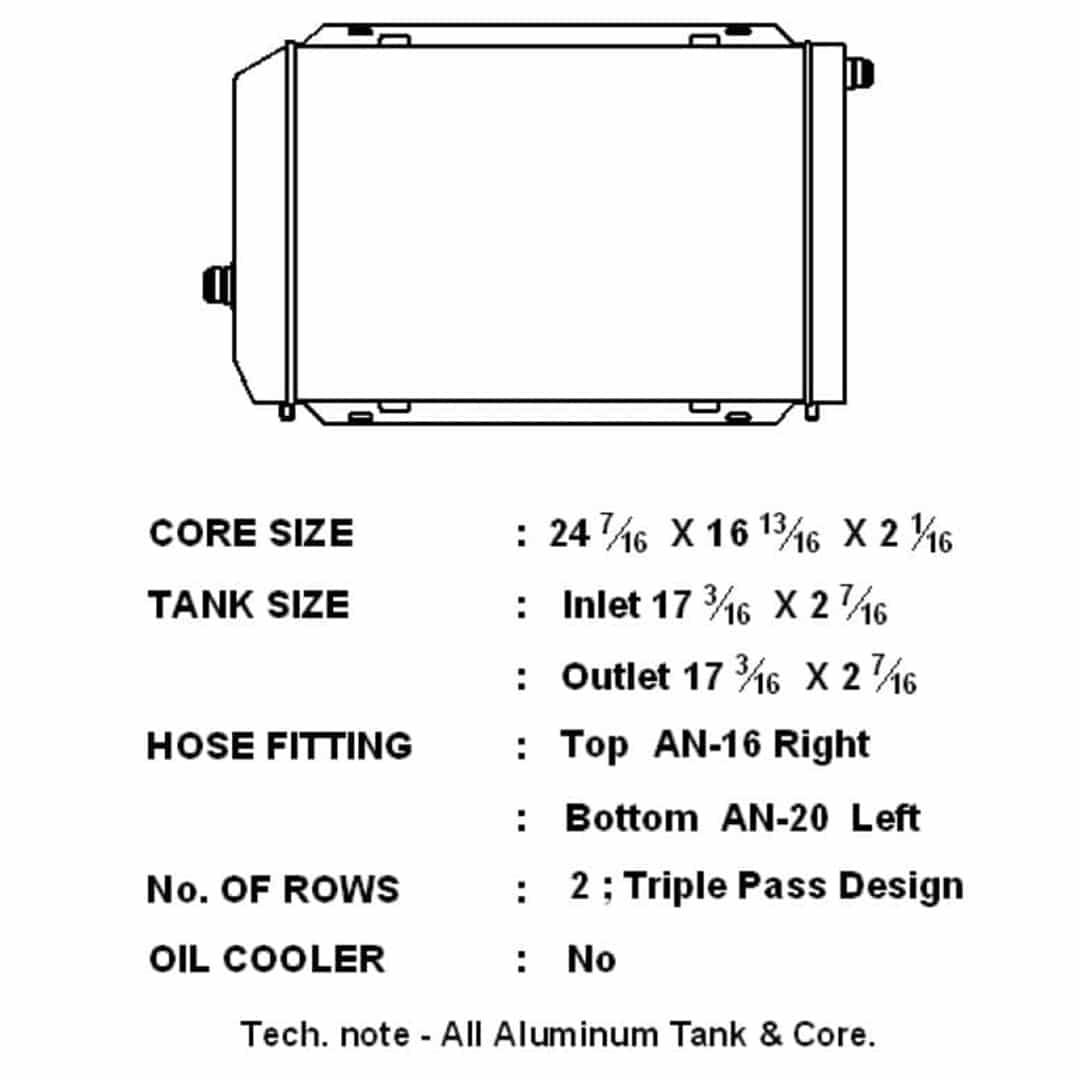 CSF Universal Triple Pass R1 Competition Radiator [w/ AN fittings] Alu