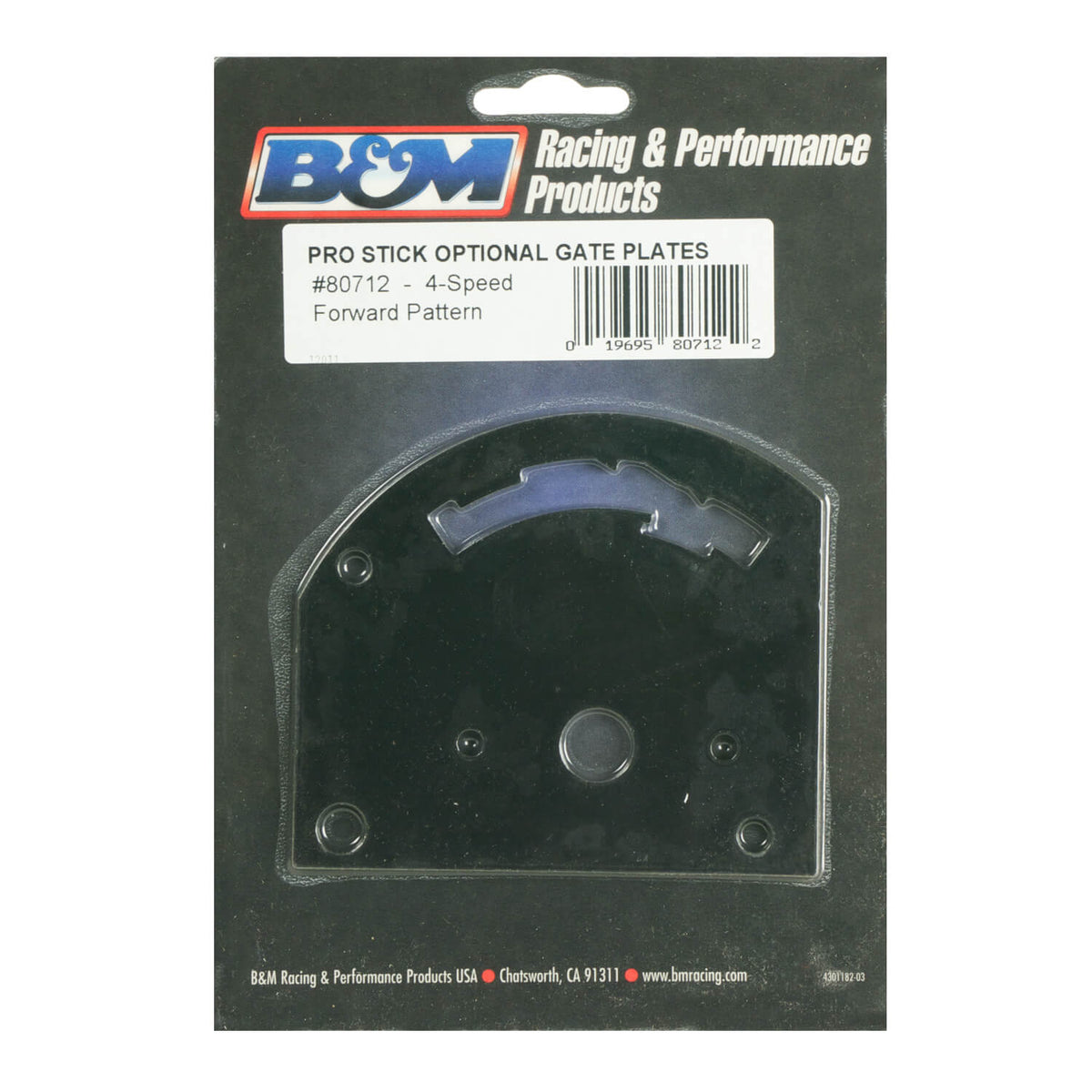 B&M Replacement Pro Stick Shift Gate Plate 4-Speed Forward Pattern - 8