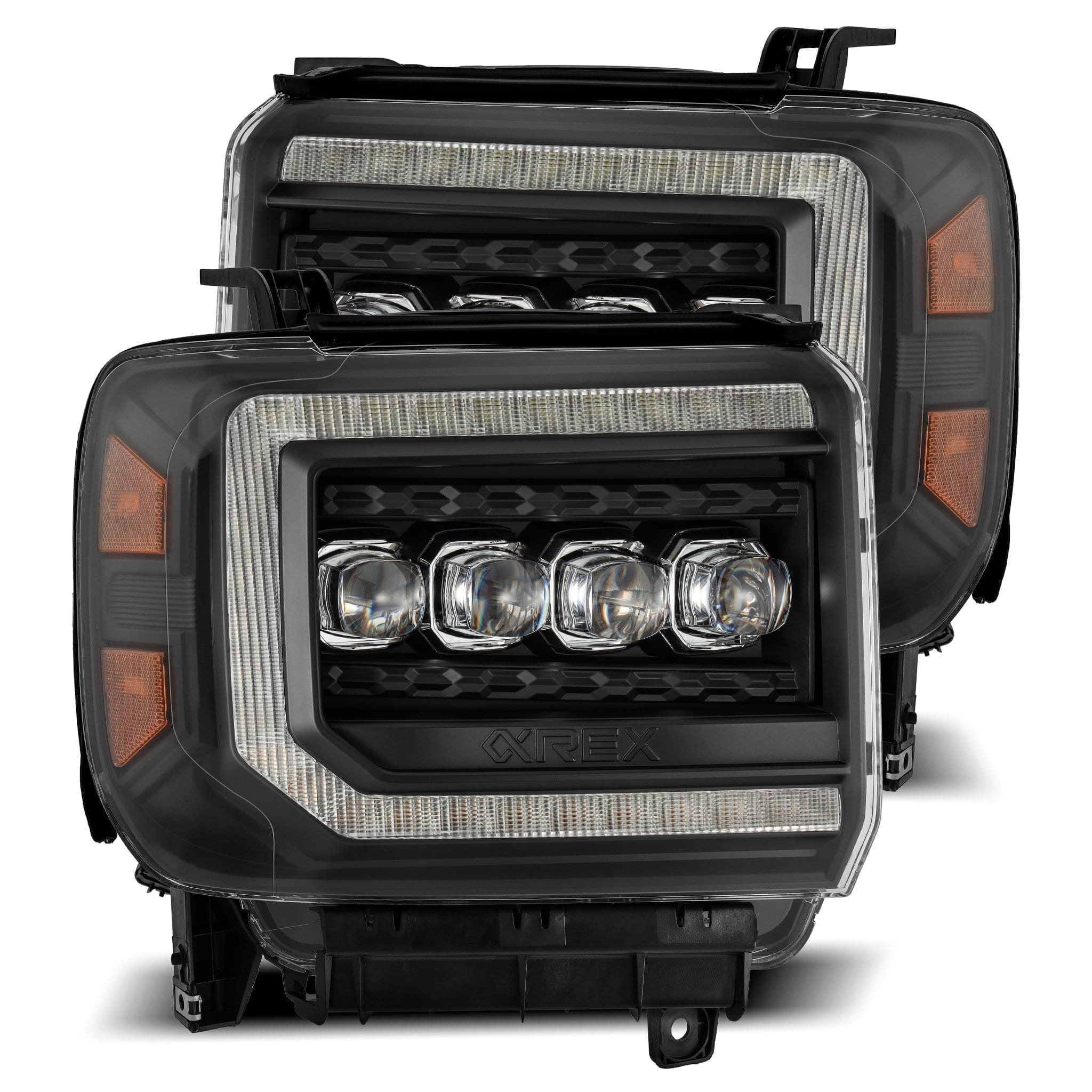 AlphaRex Quad 3D LED Projector Headlights GMC Sierra (2014-2018) [Nova