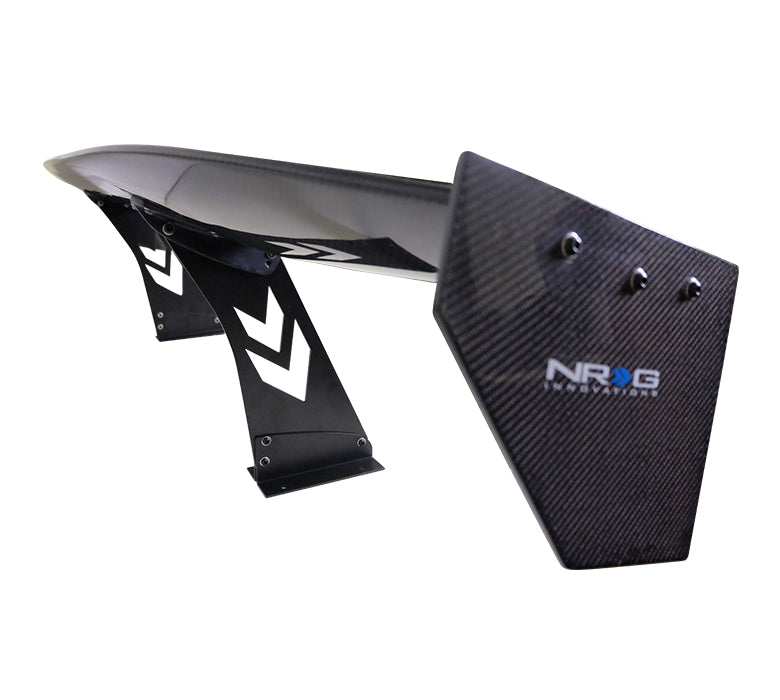 NRG Carbon Fiber Spoiler / Wing (69"x15.25") Arrow Cut Stands