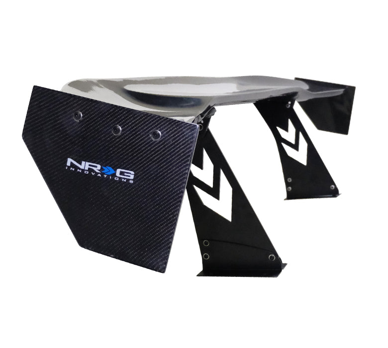 NRG Carbon Fiber Spoiler / Wing (69"x15.25") Arrow Cut Stands
