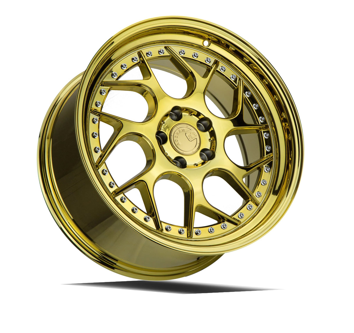 Aodhan DS01 Wheels (19x10.5 5x114.3 +22 Offset) Black / Chrome / Gold