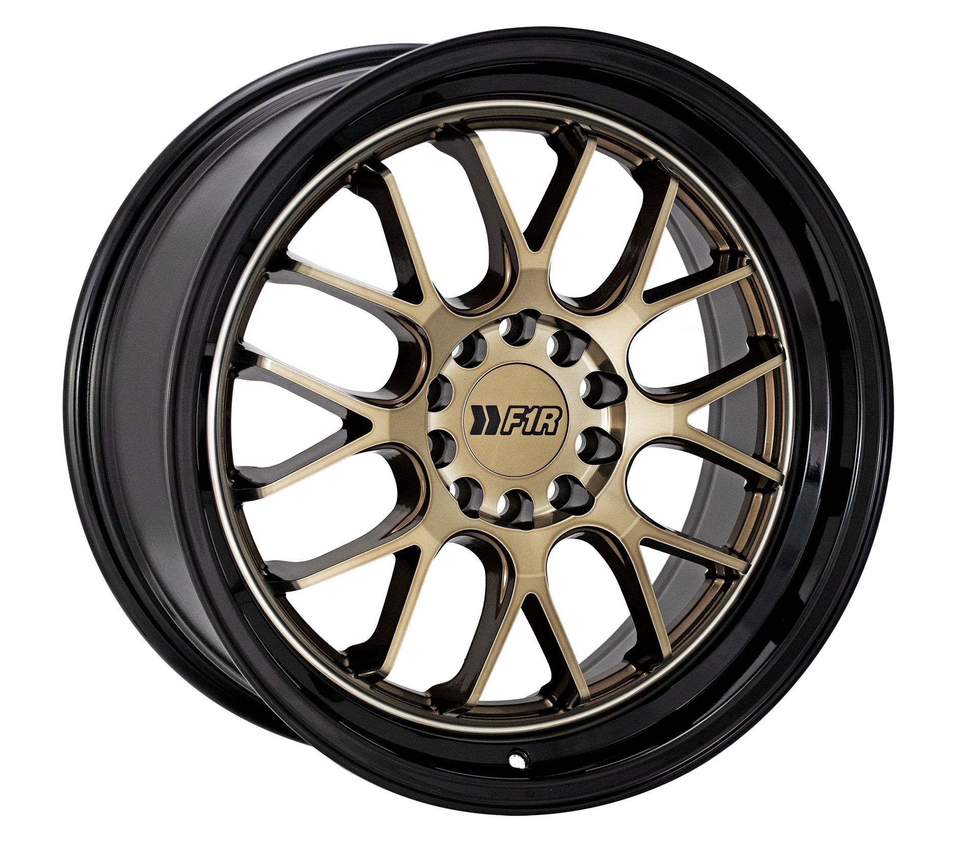 F1R F21 v2 Wheels (18x8.5 5×112/114.3 45ET) Bronze / Candy Red / Machi