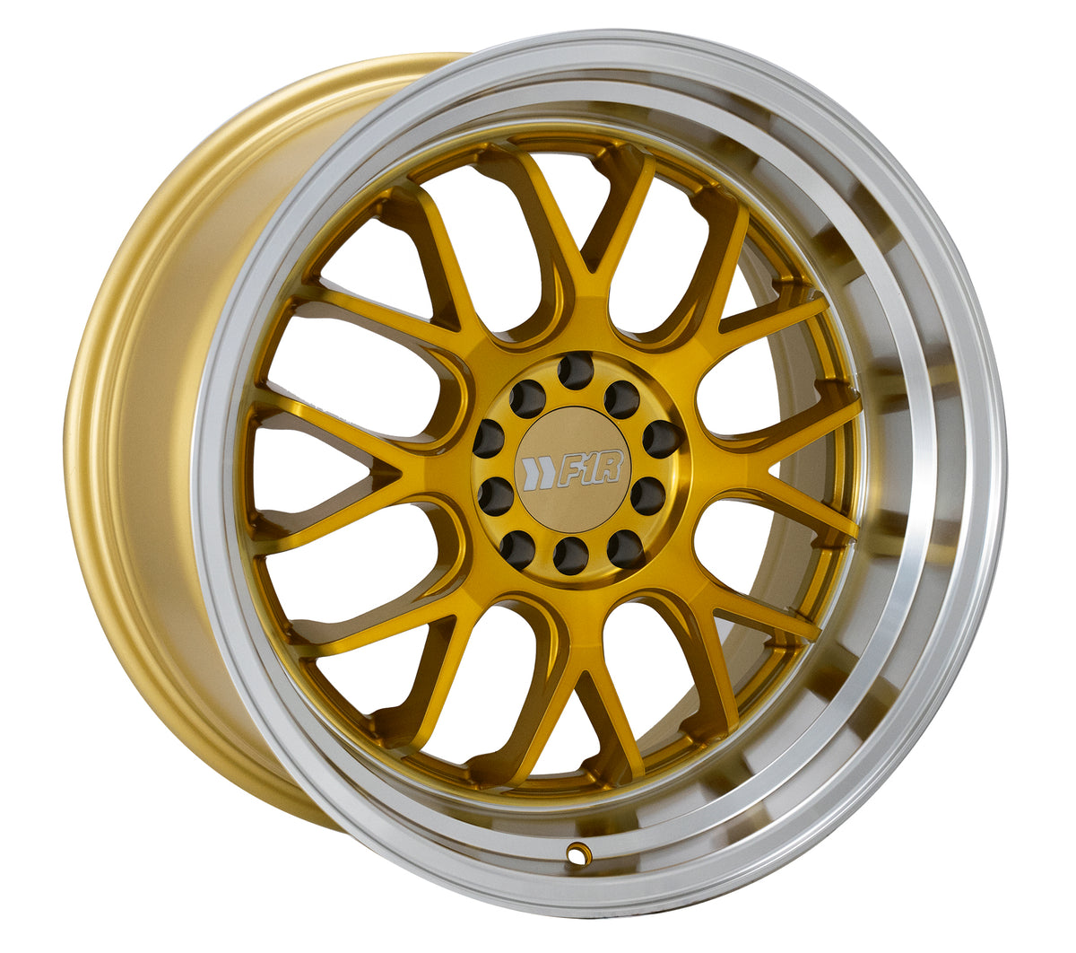 F1R F21 v2 Wheels (18x9.5 5×100/114.3 20ET) Machine Gold / Hyper Black