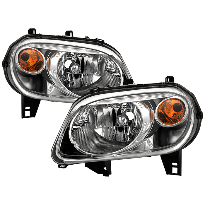 Xtune Crystal Headlights Chevy HHR (2006-2011) Chrome / Black w/ Amber