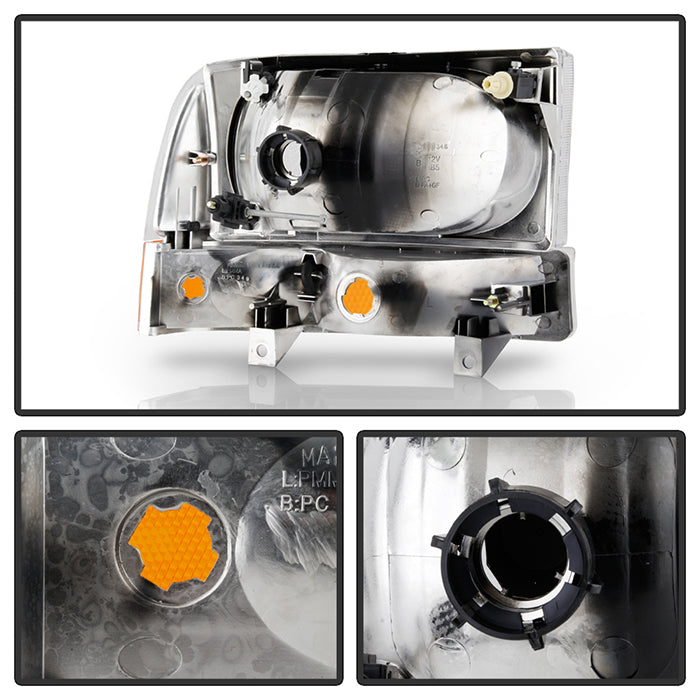 Xtune Crystal Headlights Ford Excursion (99-04) [OEM Style] Black or C