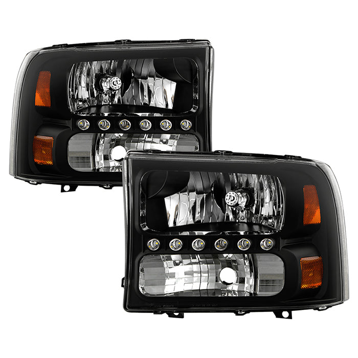 Xtune Headlights Ford Excursion (00-04) [w/ LED DRL] Black or Chrome w