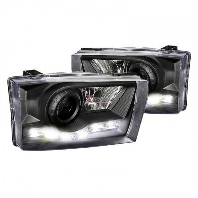 Spec-D Projector Headlights Ford Excursion [LED Strip] (2000-2004) Bla