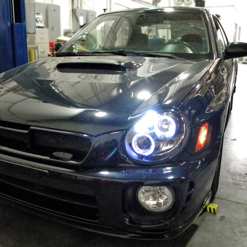Spec-D Projector Headlights Subaru WRX (02-03) Dual Halo LED - Bug Eye
