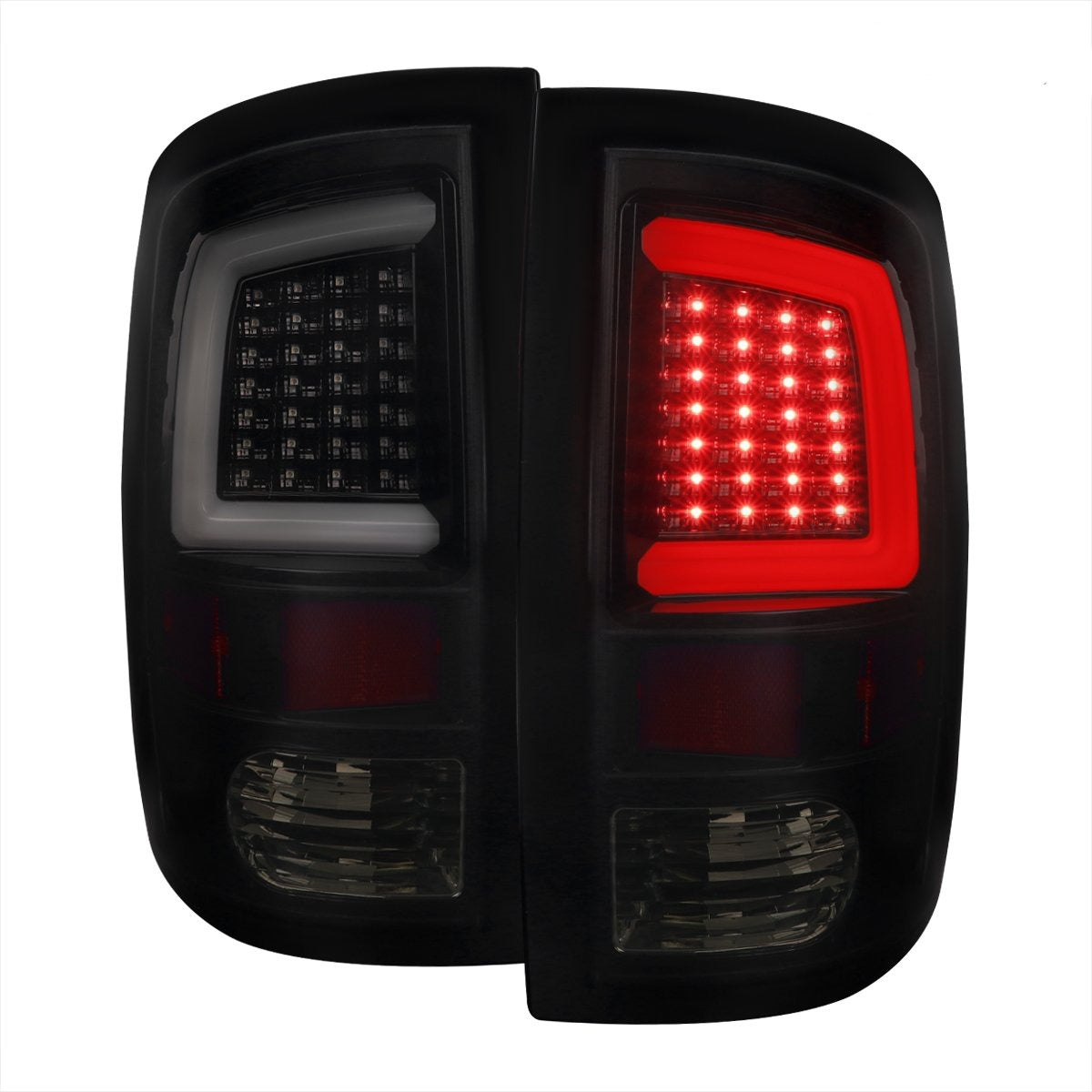 Spec-D LED Tail Lights Dodge Ram (2009-2018) w/ LED Light Bar - Black