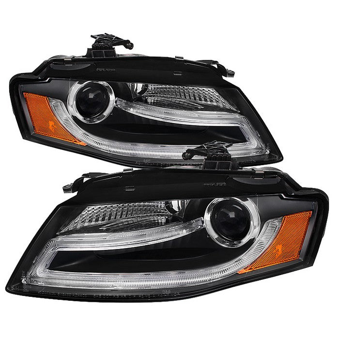 Spyder Projector Headlights Audi A4 (2009-2012) LED DRL - Black