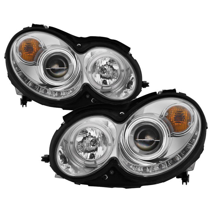 Spyder Projector Headlights Mercedes Benz CLK (2003-2009) Halogen Mode
