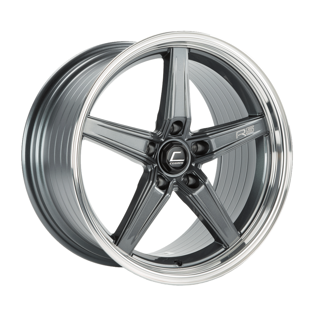 Cosmis Racing R5 Wheels (18x9.5) [Gunmetal w/ Machined Lip +25mm Offse