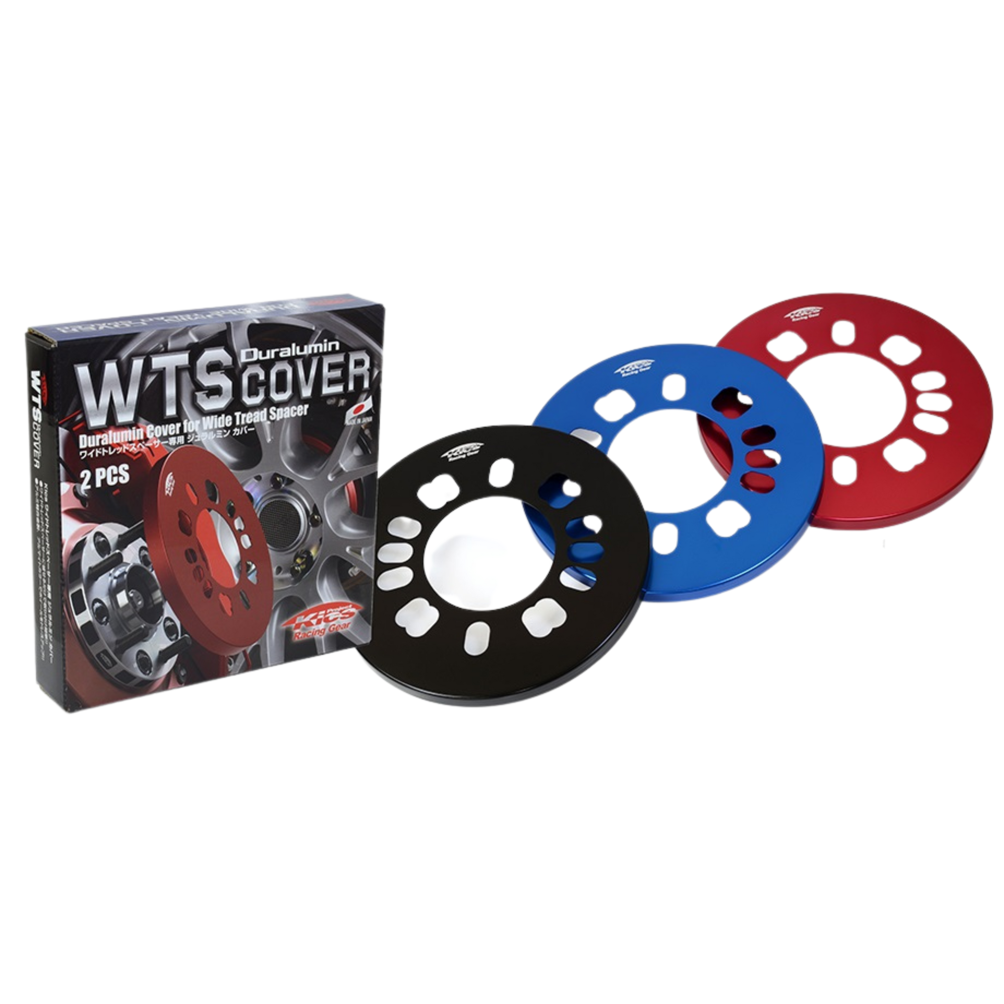 Project Kics Duralumin Wide Tread Spacer Cover - Red / Blue / Black