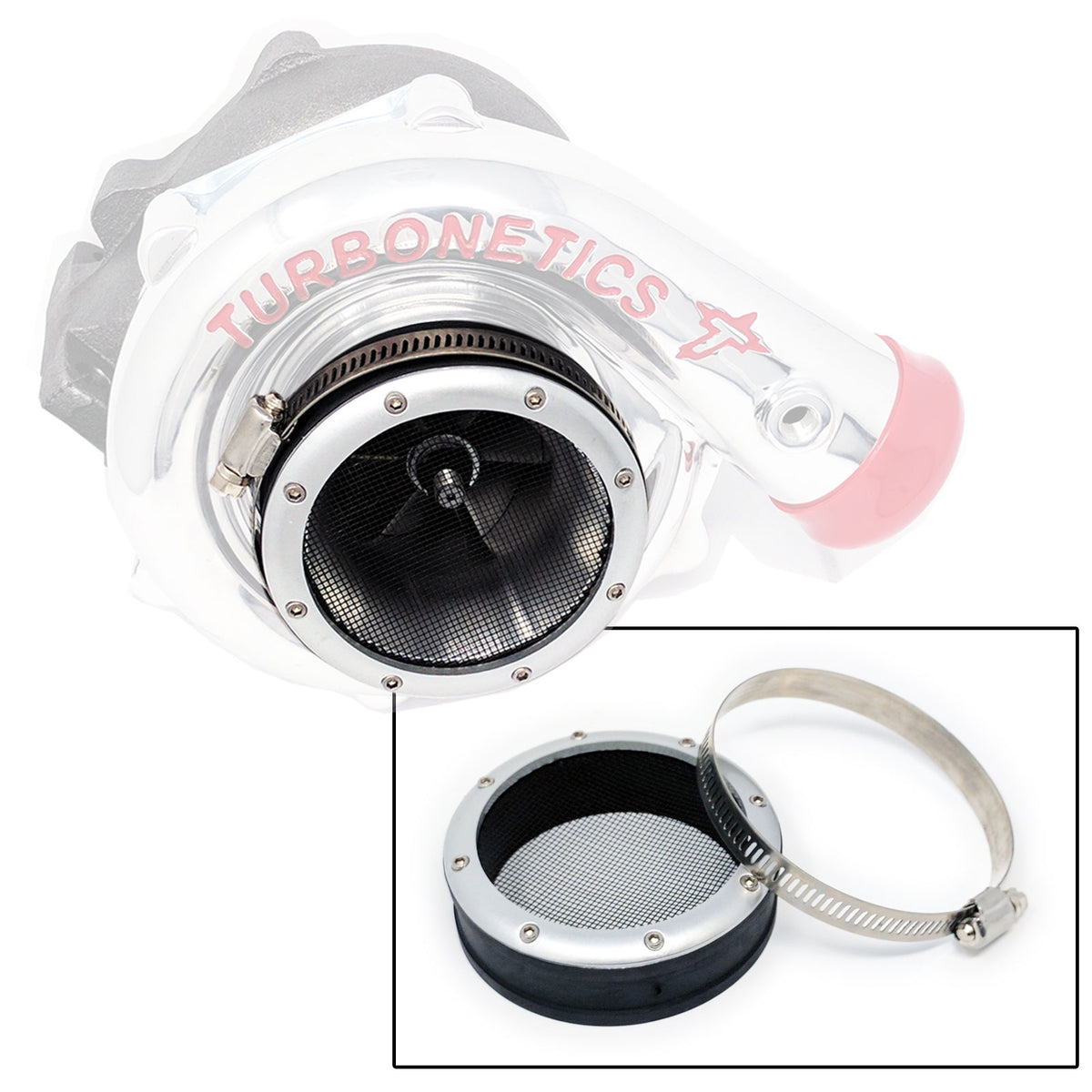 Rev9 Turbo Inlet Mesh Guard / Filter (3" or 4") Silver - One Piece
