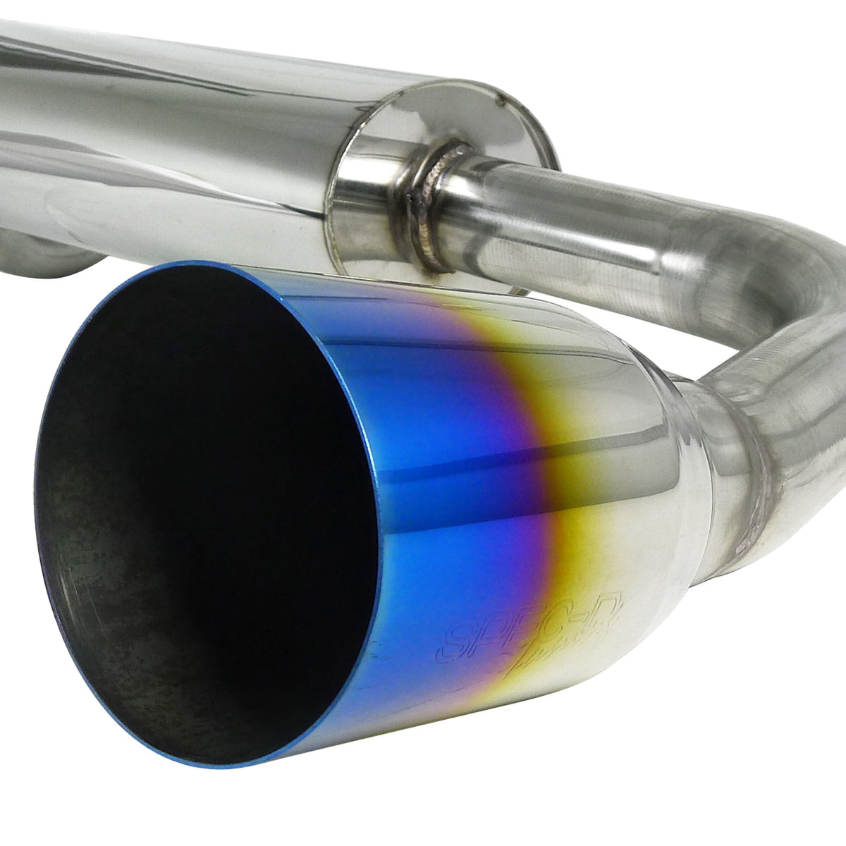 Spec-D Tuning Exhaust Honda Civic EF Hatch (88-91) Polished / Blue Bur