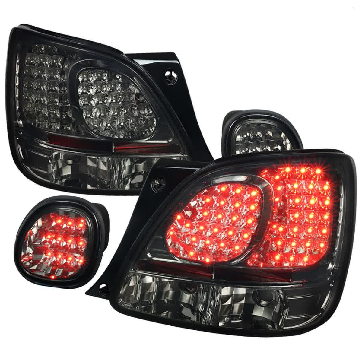 Spec-D LED Tail Lights Lexus GS300 GS400 GS430 (98-05) Smoked / Chrome