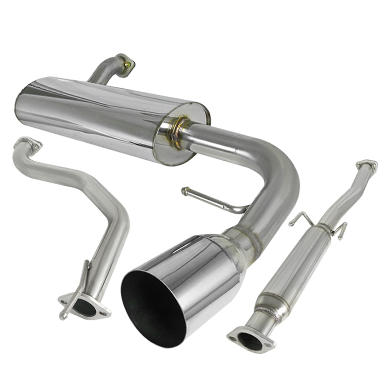 Spec-D Tuning Exhaust Honda Civic EF Hatch (88-91) Polished / Blue Bur ...