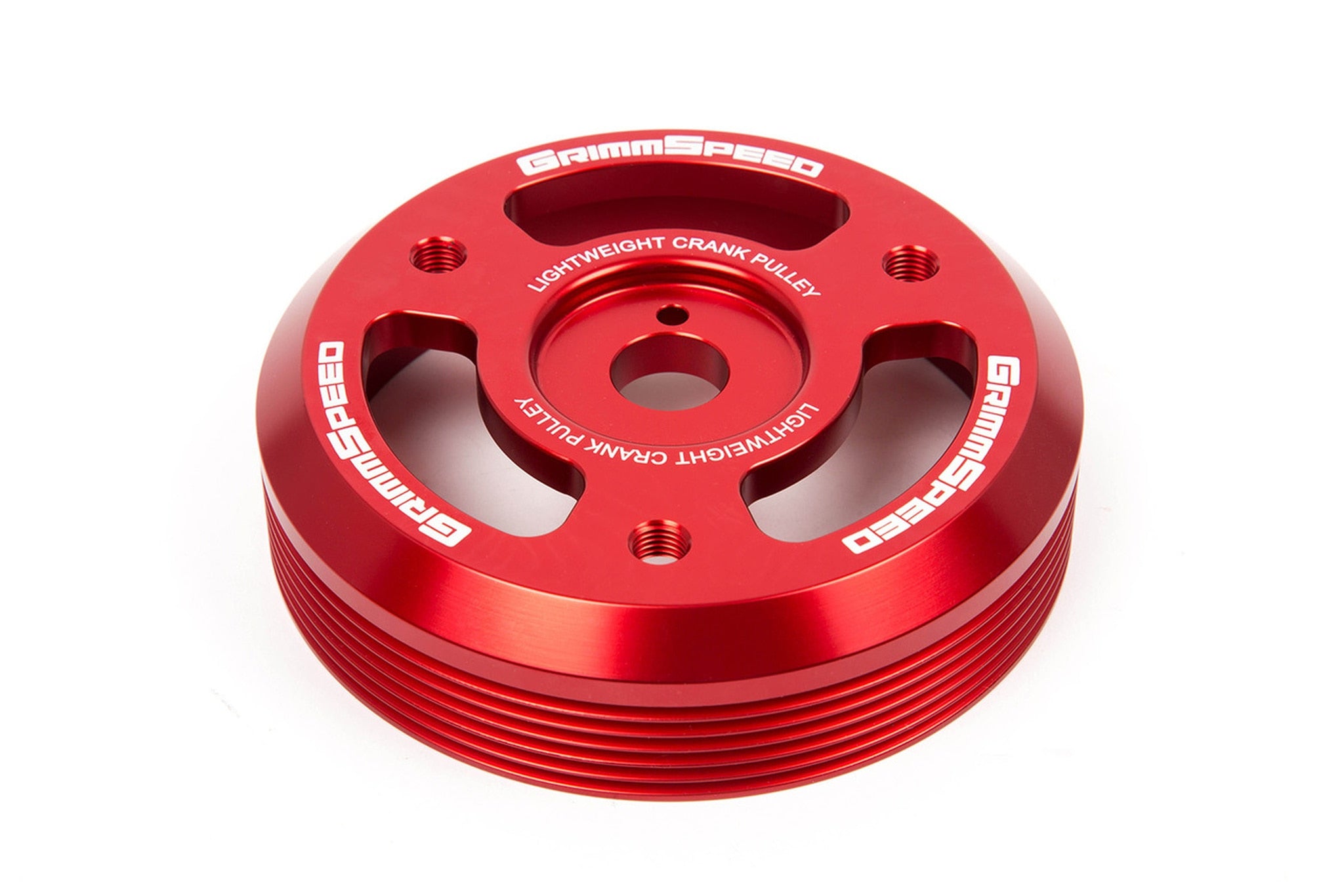 GrimmSpeed Lightweight Crank Pulley Subaru WRX (15-18) - Black / Red