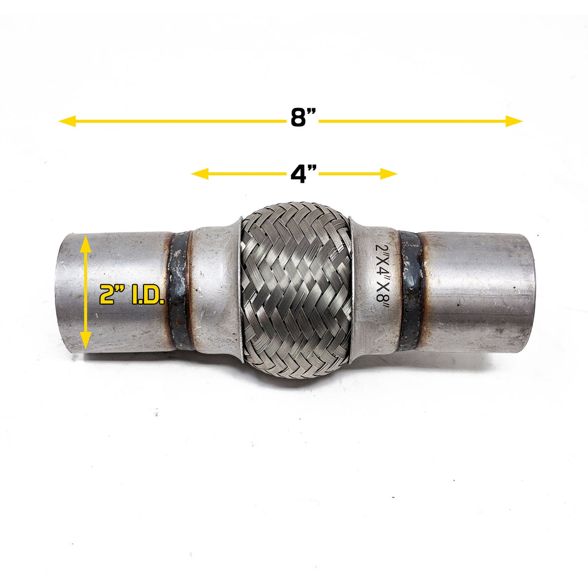 Rev9 Stainless Steel Flex Section (2" x 4" x 8") Flex Pipe Exhaust Cou