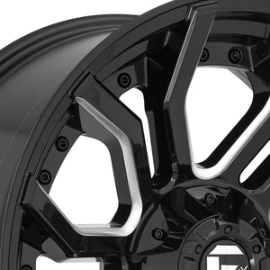 Fuel Rage 1PC Wheels (24x12 8x170 ET -44) Gloss Black / Gloss Black w/