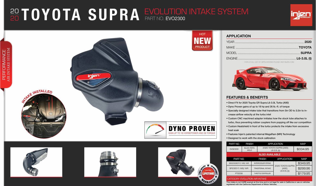 Injen Evolution Air Intake Toyota Supra MK5 A90 B58 (2020-2023) EVO230