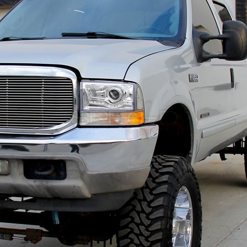 Spec-D Projector Headlights Ford Excursion [LED Strip] (2000-2004) Bla