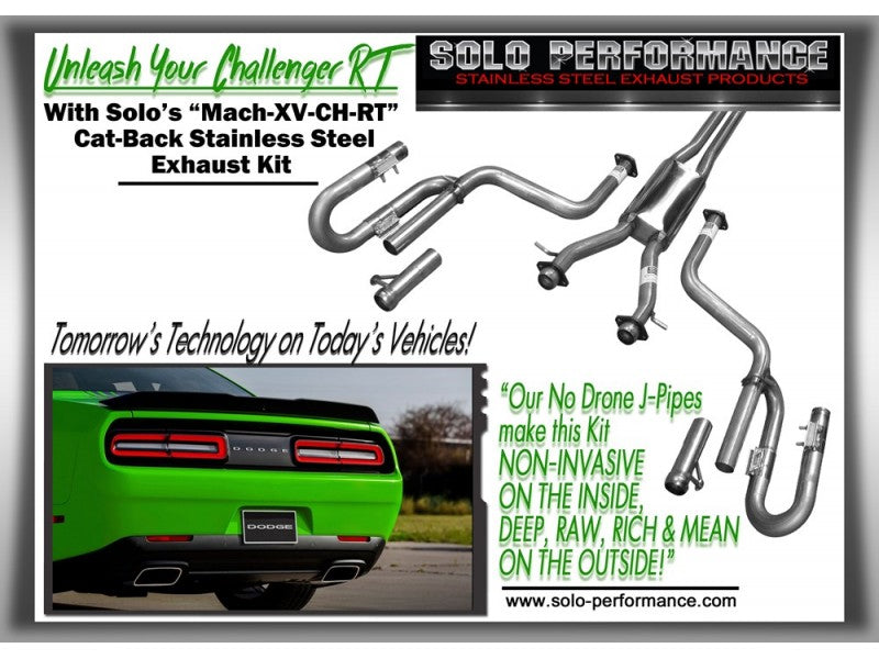 Solo Performance Mach-XV Cat-Back Exhaust [Reuse Stock Tips] Dodge Cha