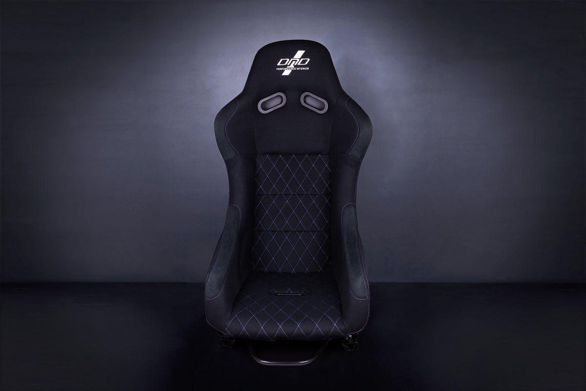 DND Monakos Fixed Racing Seat - Purple / Red / Gray Stitching