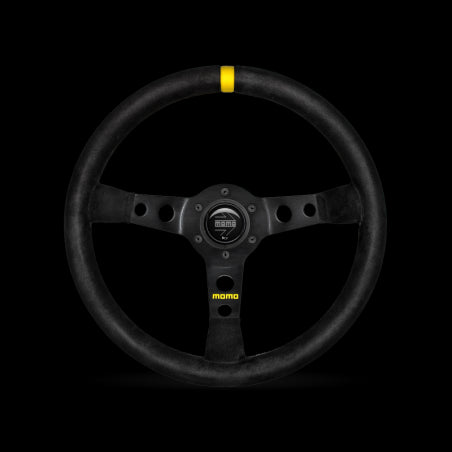 MOMO Steering Wheel (MOD.07 - Black Suede/Leather - 350mm) Black Suede