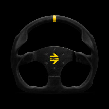 MOMO Steering Wheel ( MOD.30 - Black Suede - 320mm - Black Spokes) No
