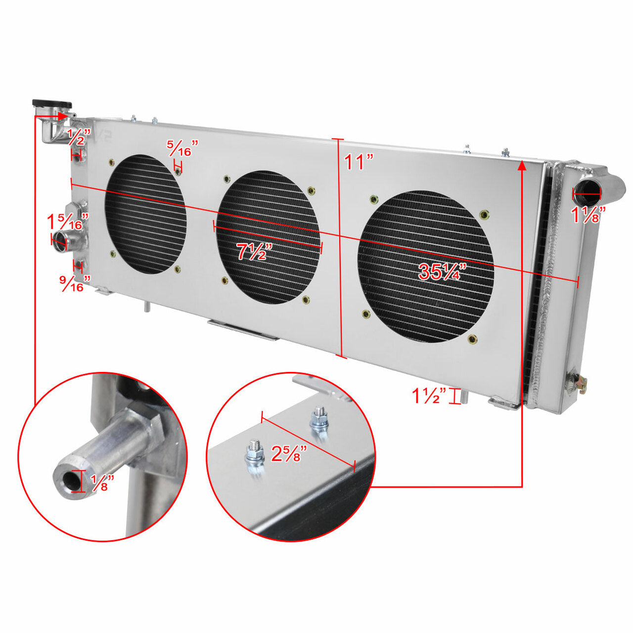 Spec-D Aluminum Radiator Jeep Cherokee 2.5 / 4.0 (91-01) Triple 3 Core