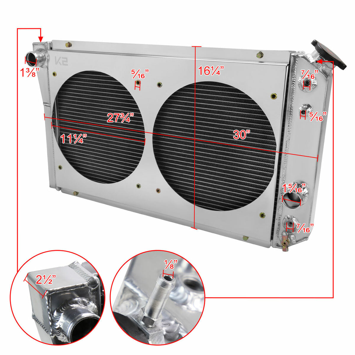 Spec-D Radiator Chevy S10 / S10 Blazer w/ V8 Conversion (82-02) Triple