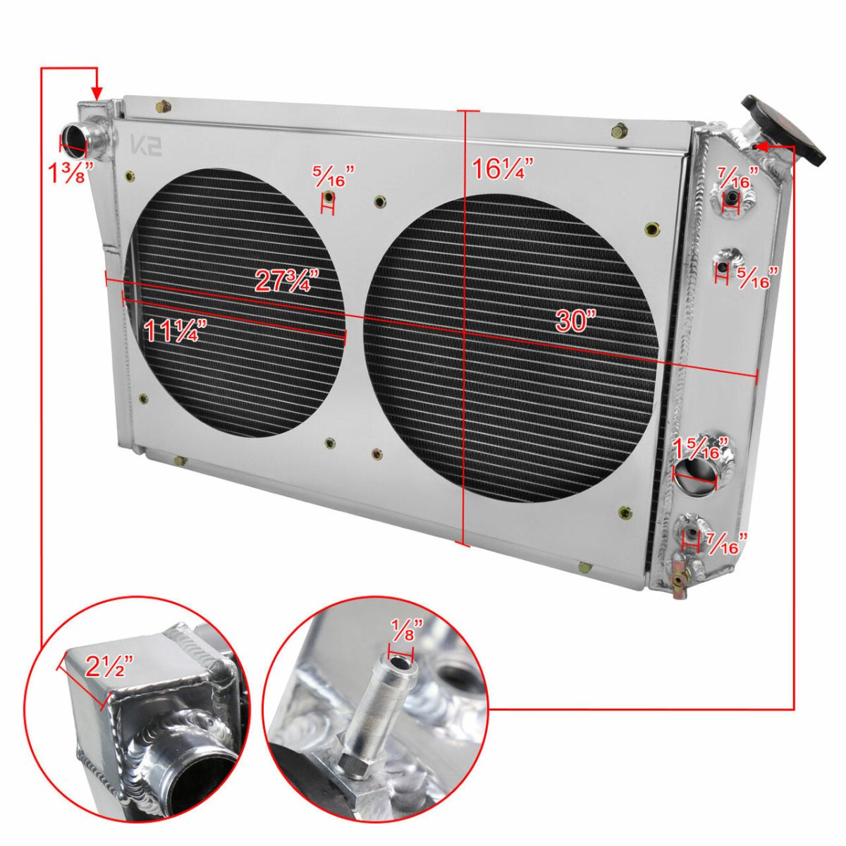 Spec-D Radiator Corvette C4 w/ Small Block V8 (84-90) Triple Row Alumi