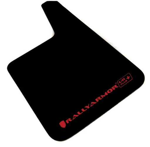 Rally Armor Universal UR Plus Mud Flaps (12" x 19") Black / Red