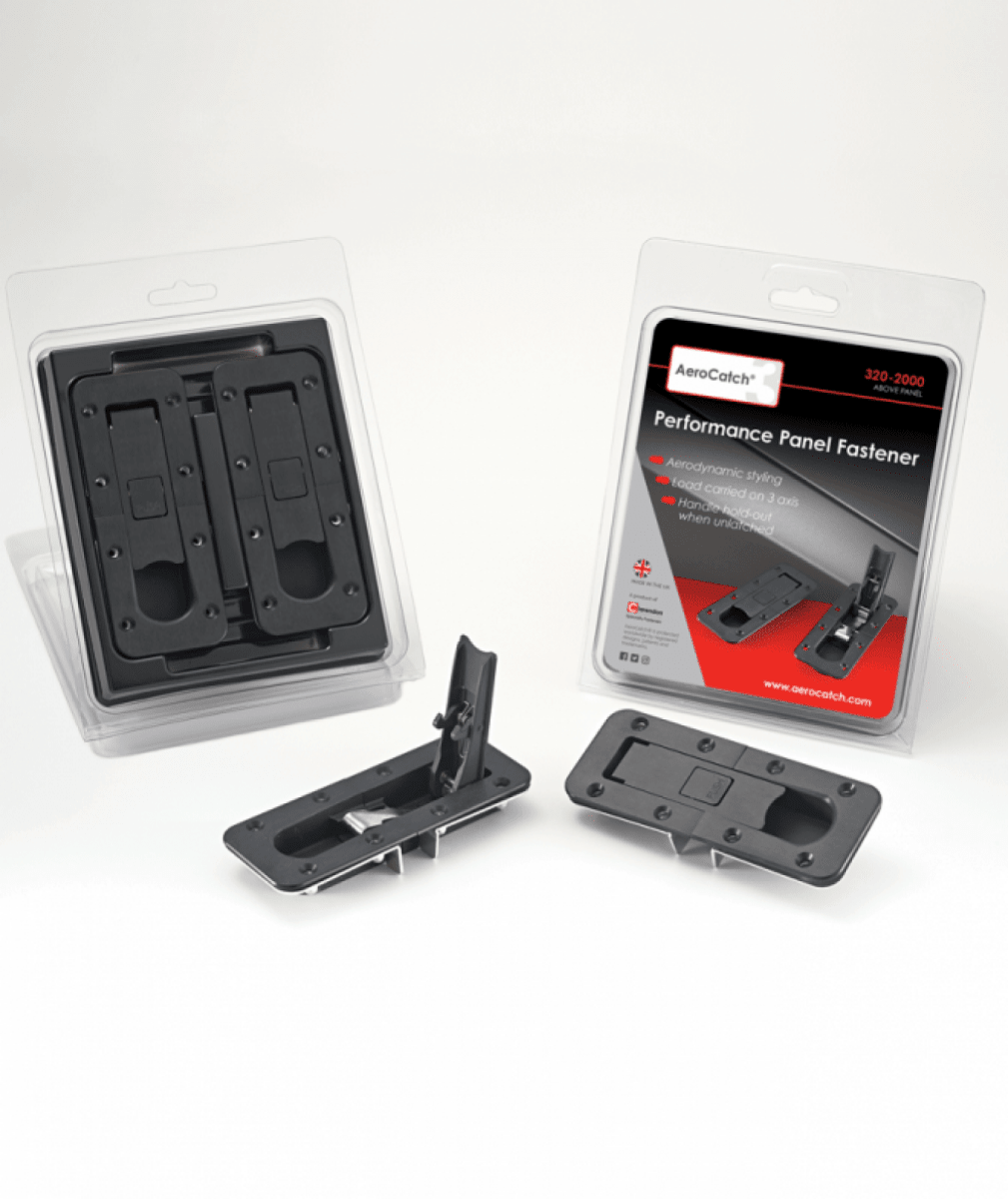 AeroCatch 3 320-2000 Latches (Above Panel) Black Aluminum Locking Hood